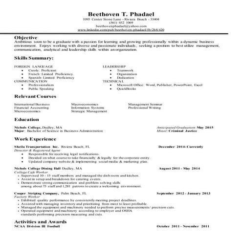 Beethoven Phadael Resume _1 | DOCX