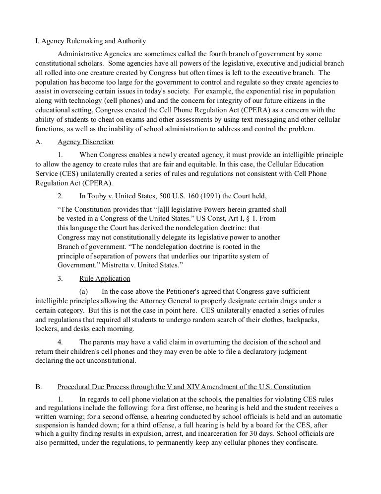 Administrative Case Outline