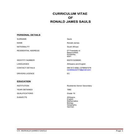 CV.RONNIE SAULS | DOC
