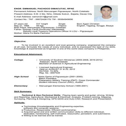 EMMANUEL P resume | PDF