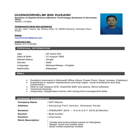 RESUME HUSNOORHELMI | PDF