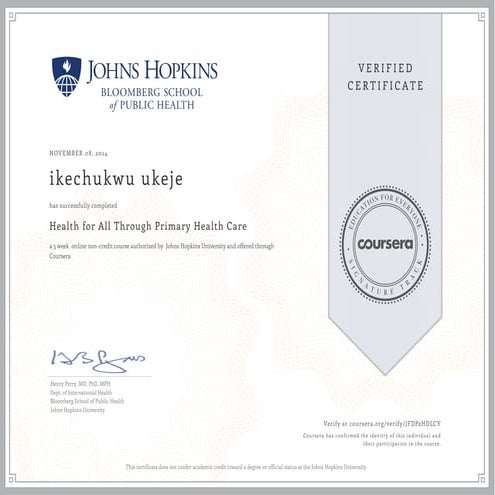 Coursera healthforall 2015 | PDF