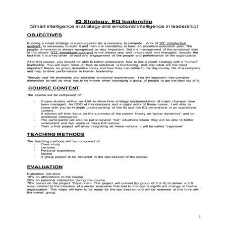 HEC MBA course | DOCX | Business Administration | Business