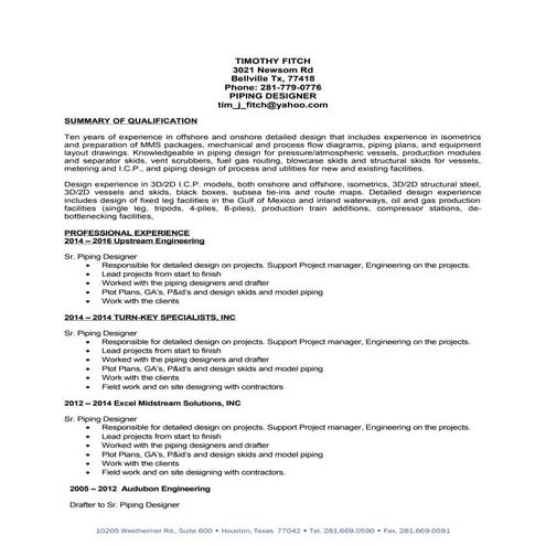 Resume - Timothy Fitch - Mech Design | PDF