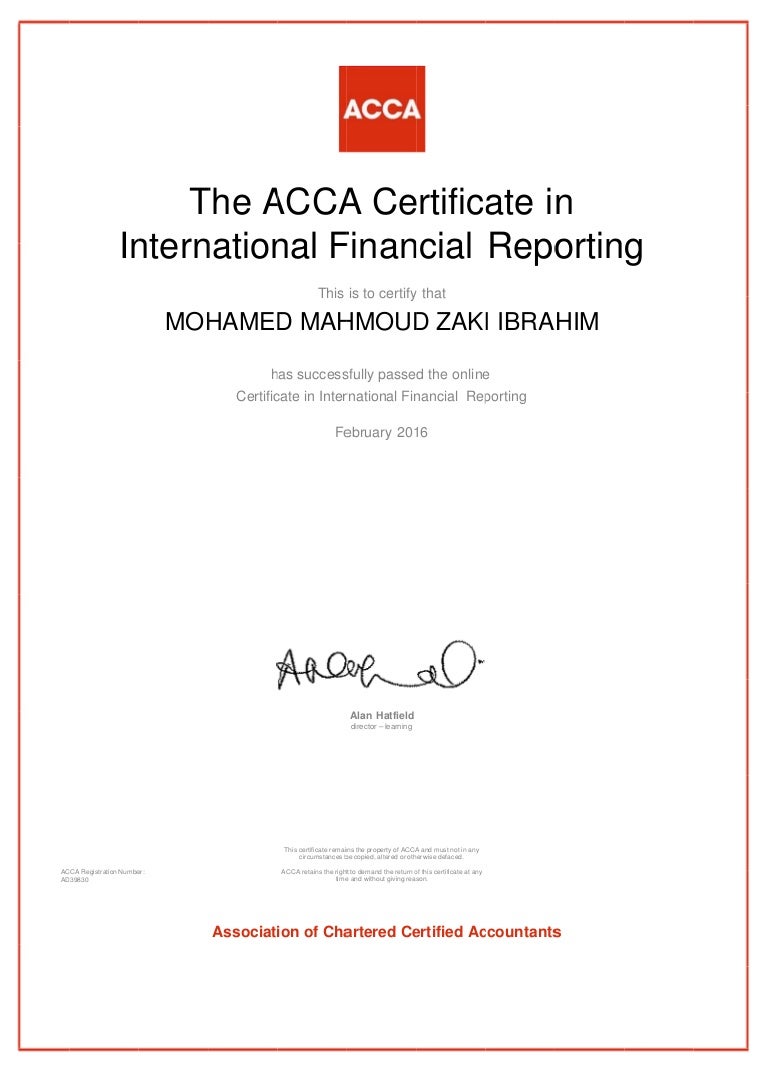 IFRS certificate