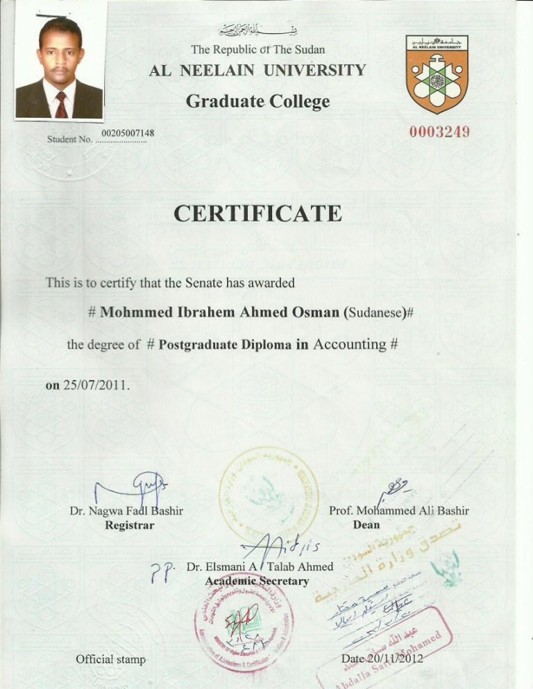 Postgraduate Diploma Postgraduate Diploma