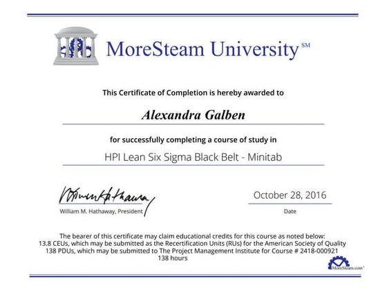 Yellow Belt Certificate | PPT