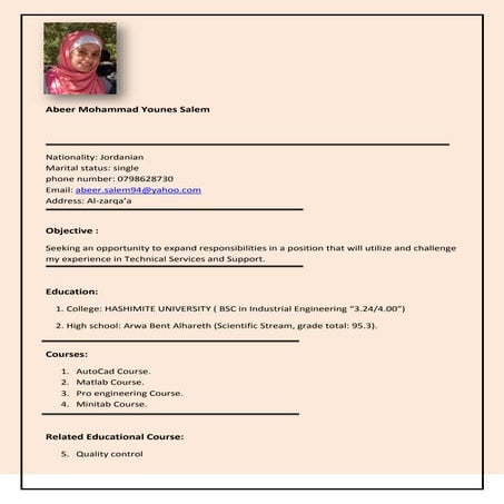 CV..Abeer-Mohammad-Younes-Salem (1) | PDF
