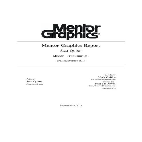 [Mentor Graphics] | PDF