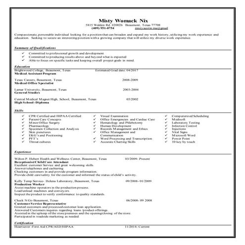 Misty Womack Nix Resume | PDF