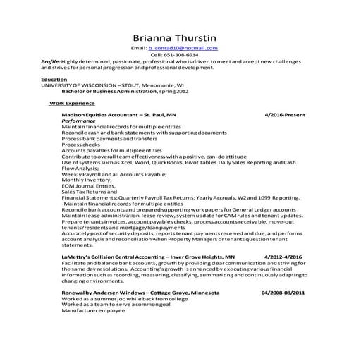 Resume - Final (1) | DOCX | Business Accounting & Finance | Business