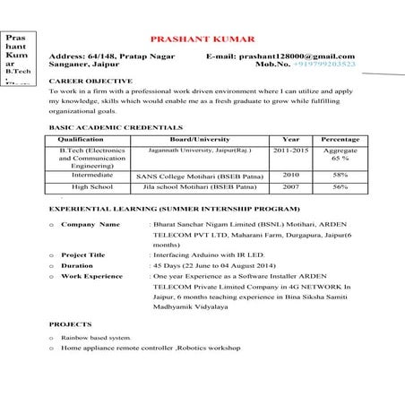 Resume - Richa Kumari | DOC