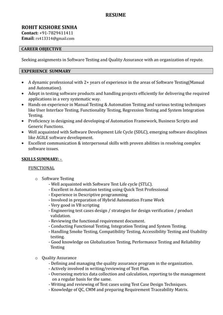 01. testing fresher-resume | DOC