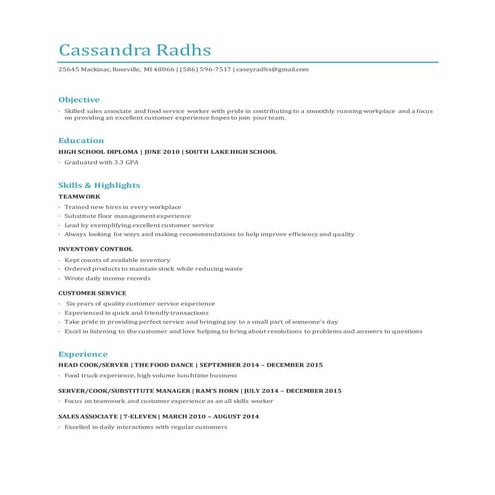 Confidential Resume | DOCX