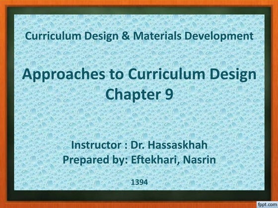 Language Curriculum Design - Chapter 9 | PPT