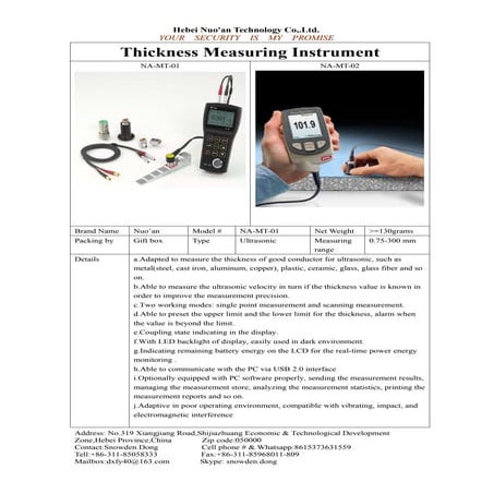 Thickness Measuring Instrument | PDF | Consumer Electronics | Technology & Computing