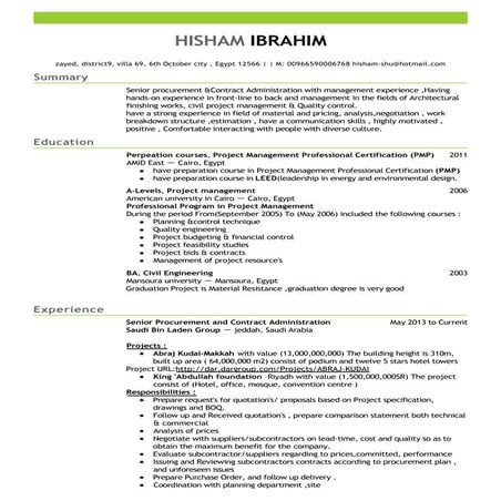 hisham ibrahim CV | PDF