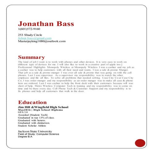Jonathan Bass Resumes | DOCX | Logistics | Business