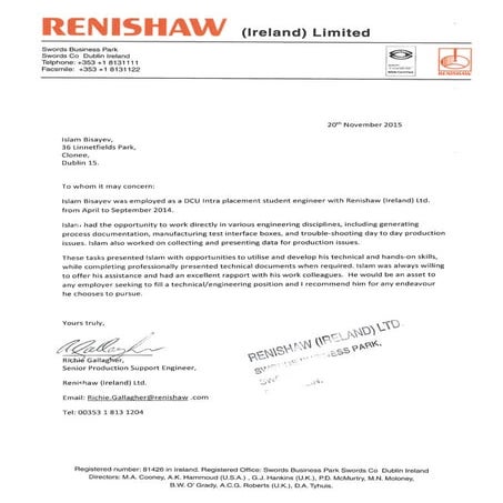 2. I.Bisayev - Reference Letter - Richie Gallagher | PDF