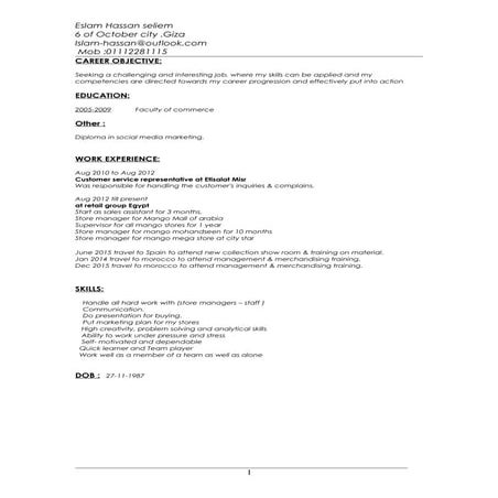 Resume For Kmart | PDF