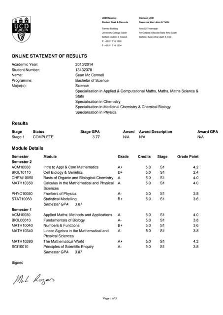 Academic Statement | PDF