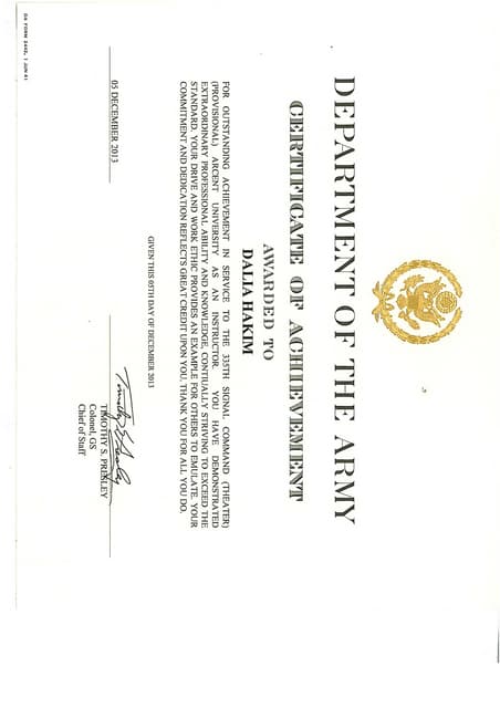 Army Certificate | PDF