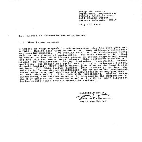 Recommendation Letter Stanley Aviation | PDF | Aviation Industry ...