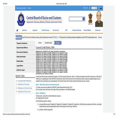 Cenvat Credit Rules, 2004 | PDF