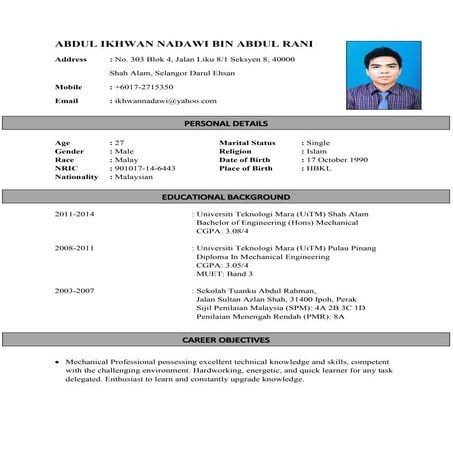 CV ABDUL IKHWAN NADAWI | PDF