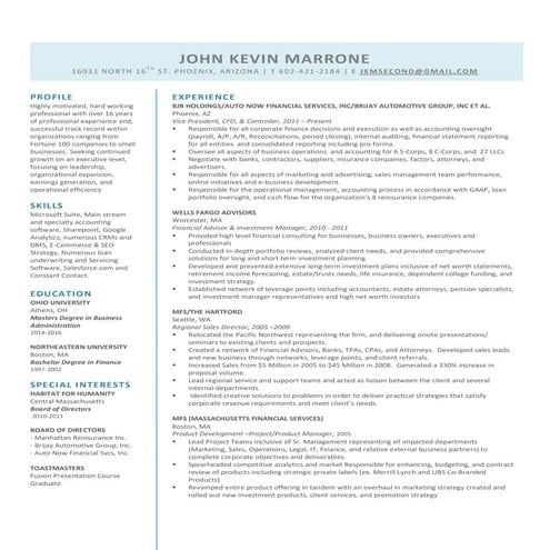 John K Marrone - Resume January 2017 | PDF