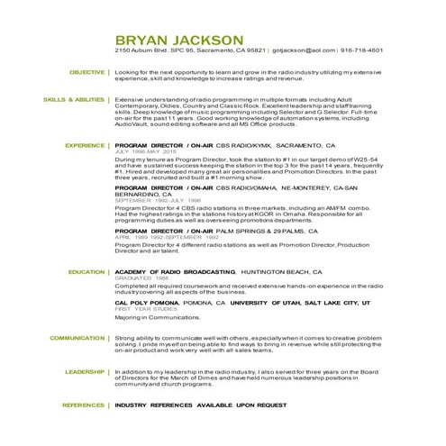 Bryan Jackson Resume | PDF