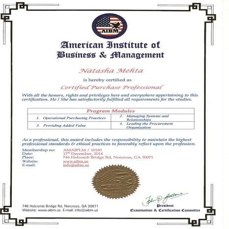 CPP Certificate | PDF