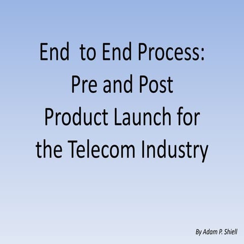 End to End Product Launch for Telecoms | PPTX
