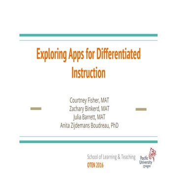 Exploring apps for differentiating instruction | PDF | Educational Assessment | Education