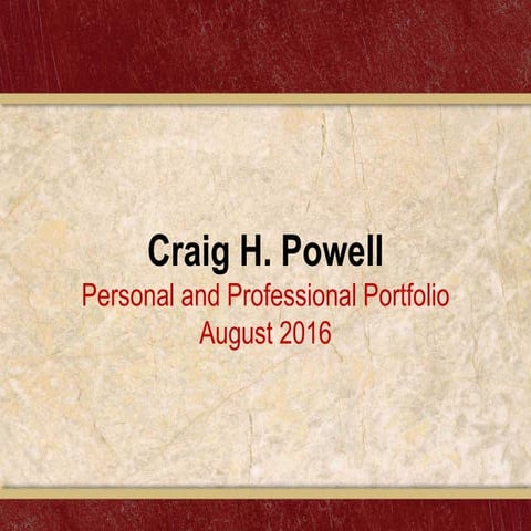 Craig Powell Profile 2016 | PPT