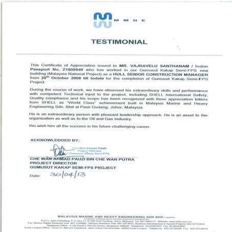 Project Appreciation Letters.-1 | PDF