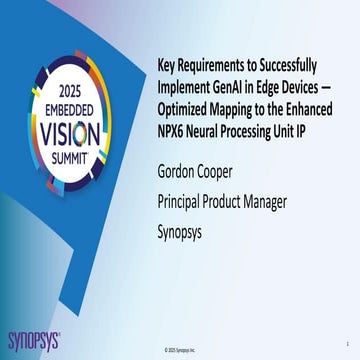 “Key Requirements to Successfully Implement Generative AI in Edge Devices—Optimized Mapping to ...