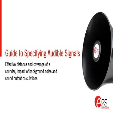 E2S warning signals - guide to specifying audible signals | PDF