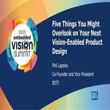 “Five Things You Might Overlook on Your Next Vision-enabled Product ...