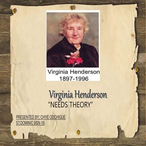 VIRGINIA HENDERSON'S THEORY............. | PPTX
