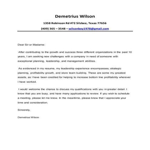 Smith, Michael Cover Letter | DOC