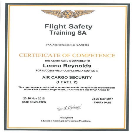 Air Cargo Security Level 2 Certificate | PDF