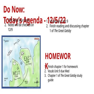 Daily Agenda - The Great Gatsby English 3 | PPT
