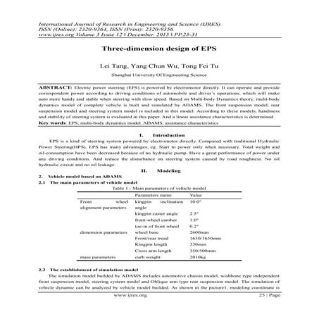 Three-dimension design of EPS | PDF