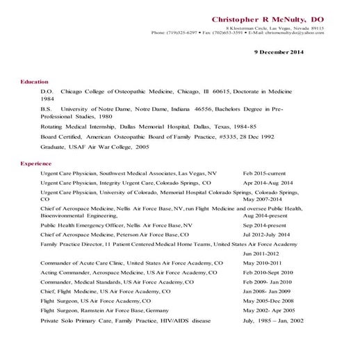 Christopher McNulty CV | PDF