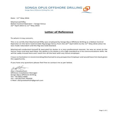 Reference Letter | PDF