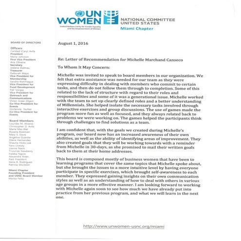 Letter of Recommendation's Michele Marchard Canseco | PDF