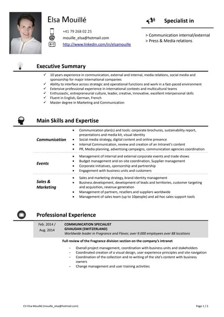 CV Lidija Cupic | PDF