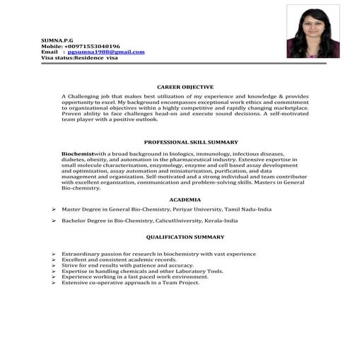 sumna .CV | Chemistry | Science