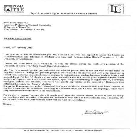 Reference Letter 2_ Martina Mori | PDF